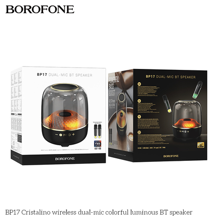 Караоке Колонка Borofone BP17 с 2 микрафоном AURA