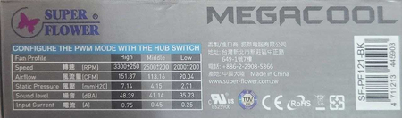 Super Flower MEGACOOL 120mm fan PWM  Black с толщиной 30мм,SF-PF121-BK