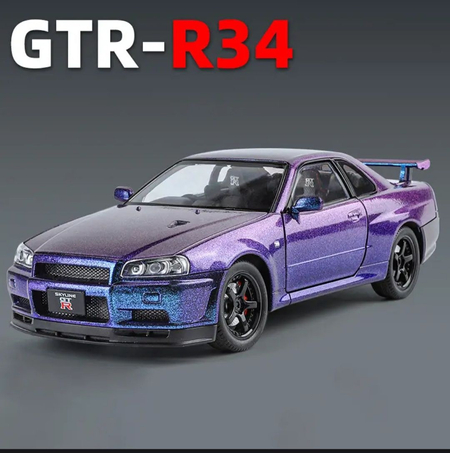 Nissan Skyline GT R34 1:24 металлическая масштабная модель - Доставка