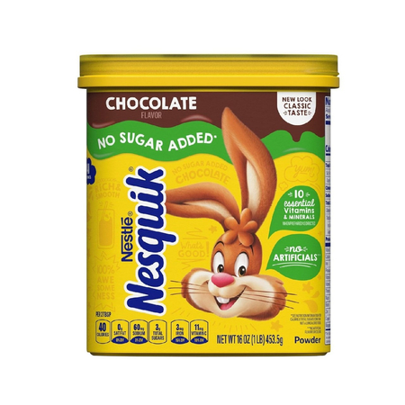 NESTLE NESQUIK Порошок со вкусом шоколада без добавления сахара, 16 ун
