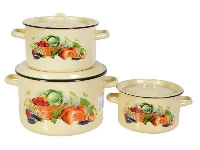 Эмалированны кастрюлю. Kastyulka nabor 3 talik