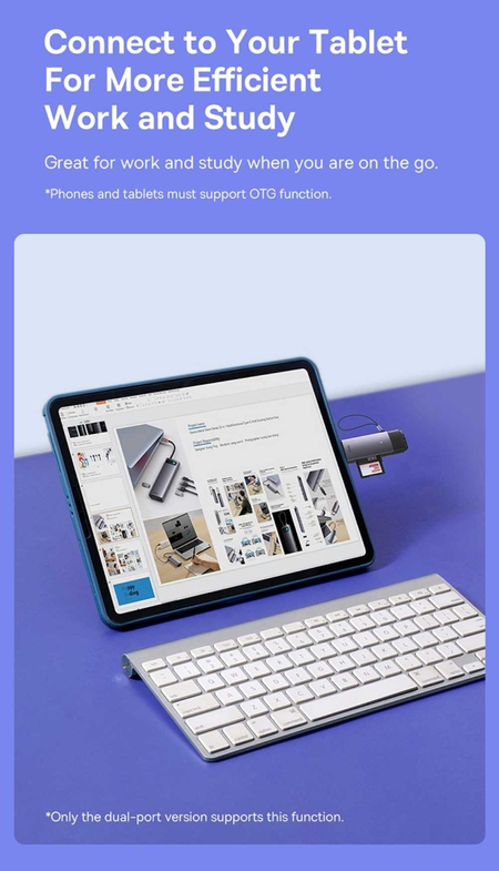 Baseus 2 in 1 Lite Series USB-A 3.0 Type C To Micro SD/TF Card Reader