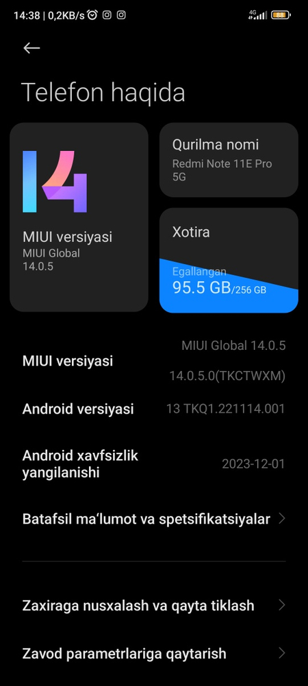 Redmi note 11E pro 5G