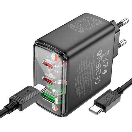 Бесплатная Доставка. Адаптер 65W сетевой Hoco Smart charger CS44A