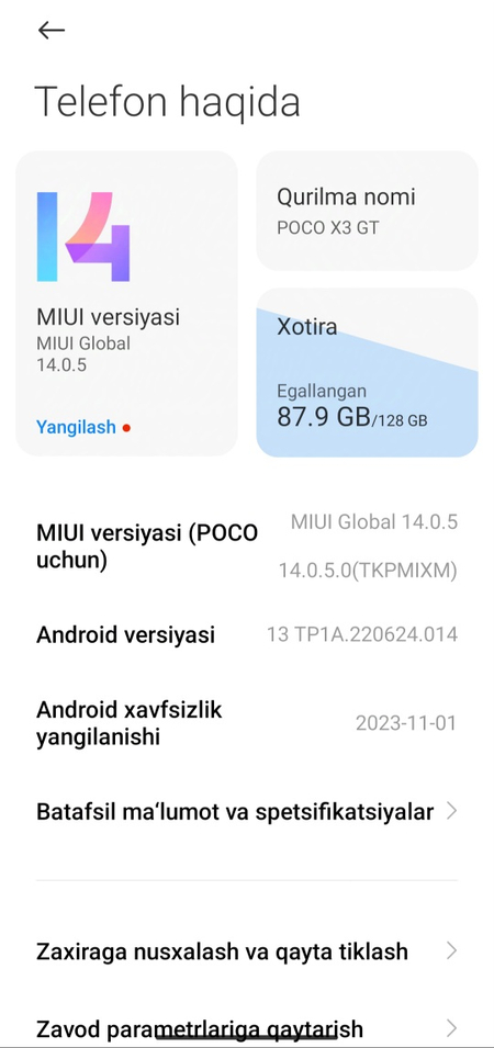 Poco X3 GT 128gb/8+5 ram gb