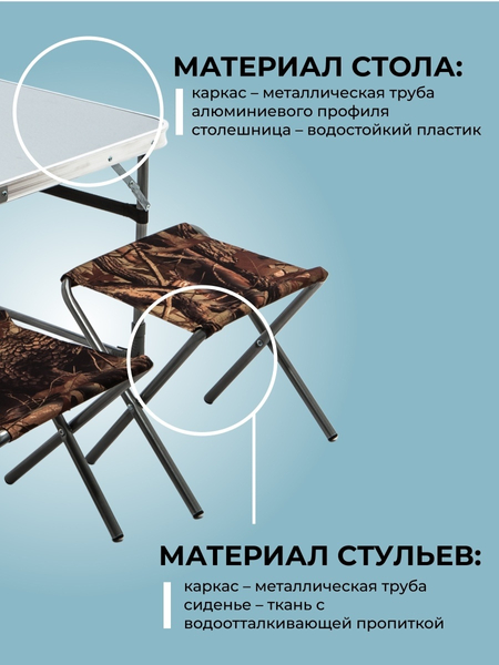 Российский складной стол-чемодан NIKA Стол +4 стула