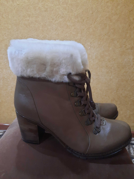 Сапожки женские, зимние, кожа