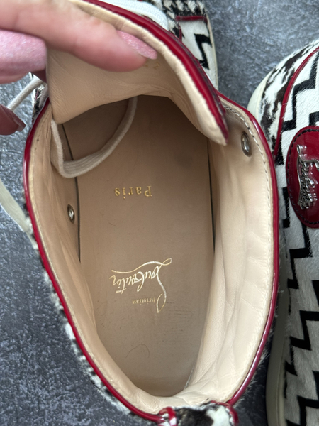 Louboutin кеды оригинал из натуральной зебры