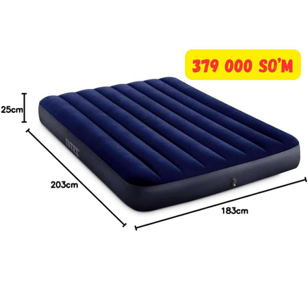 Intex 64755, надувной матрас 203 x 183 x 25 см Бесплатная Доставка