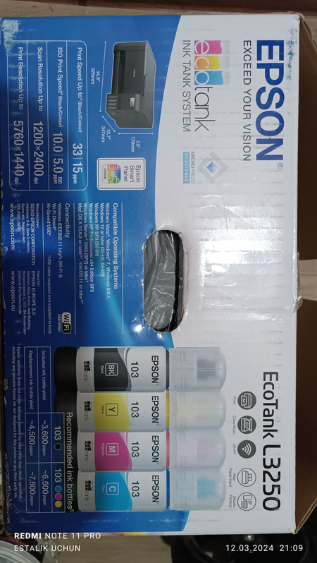 Epson L3250 pachka printir sotilari