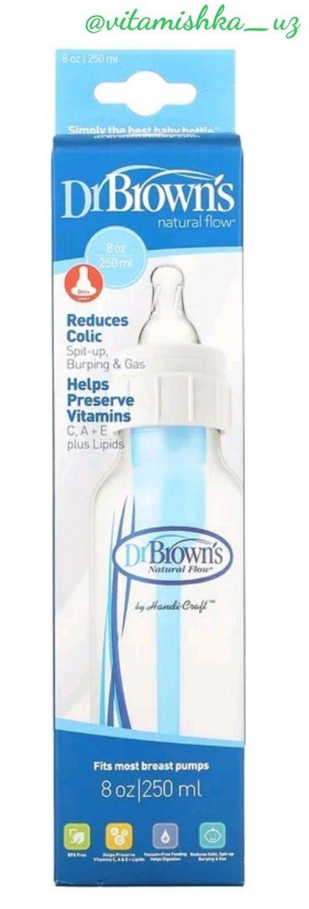 Dr. Brown's . Бутылочка для естественного потока, антиколикавая, 0 + м