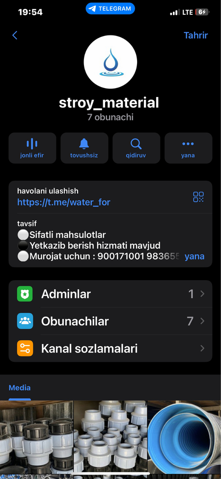 Gofra trub-kanalizatsiz va boshqa narsalar uchun 12.000 dan boshlanadi