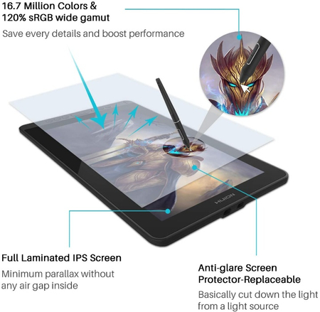 Новинка! Графический планшет с экраном Huion Kamvas 13 + Подставка