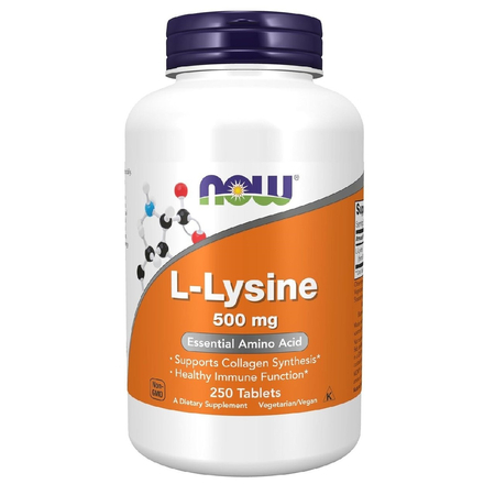 NOW Supplements, L-лизин (L-лизин гидрохлорид) 500 мг, аминокислота, 2