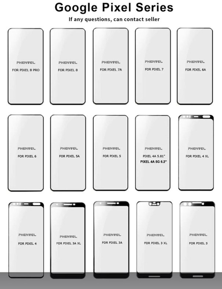 Chexol va steklo Google pixel 6.6a 6pro.7.7a.7pro larga.