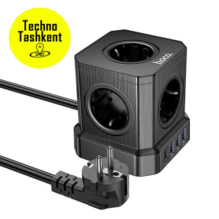 Сетевой фильтр HOCO NS8 5 гнезд 2M + PD 20W + 3USB/1USB (Dostavka bor)