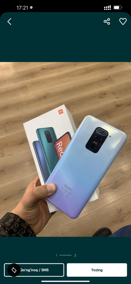 Redmi not 9 almashaman 6 128gb
