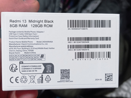 Redmi 13 kafolati 1 yil