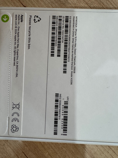 Iphone 16 pro max titanum 256gb