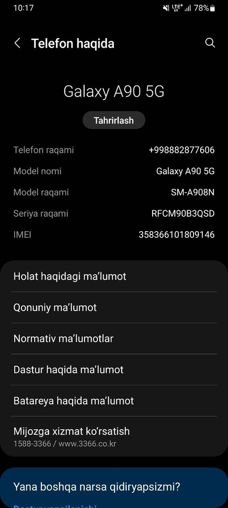 Samsung A 90 holati ideal