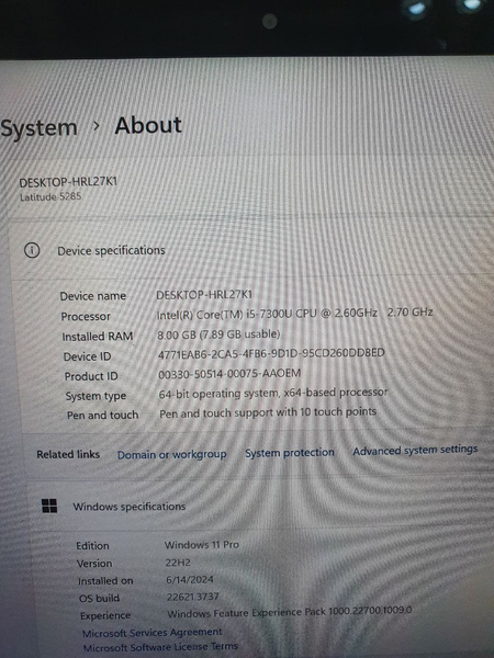 Dell i5-7300u 8/256gb SSD