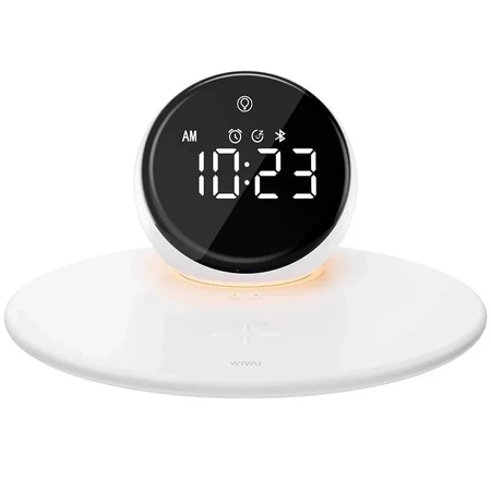 WIWU Wi-W017 15w wireless charger+digital alarm+bluetooth speaker