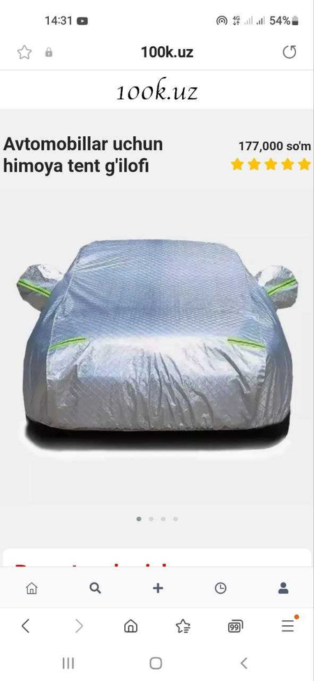 Avtomobillar uchun himoya tent g'ilofi