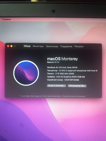 Macbook air i5 ssd128 gb noutbuk apple