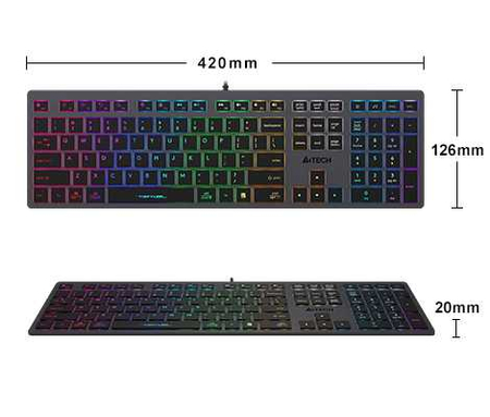 Клавиатура проводная A4Tech FX60 USB Grey Neon backlit