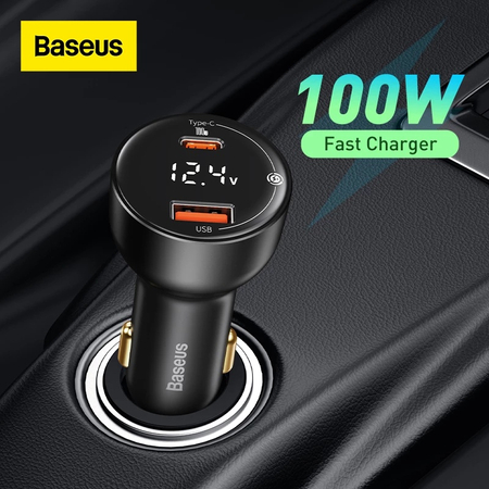 Автомобильная зарядка Baseus 100W + Кабель Type С to Type C
