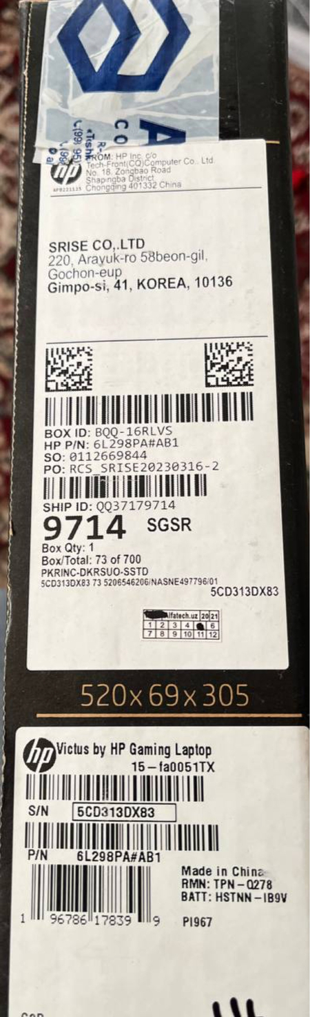 Victus by HP Gaming Laptop 15 fa0051TX