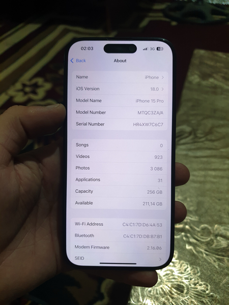 Iphone 15 pro 256 gb