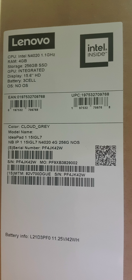 Lenovo intel N4020