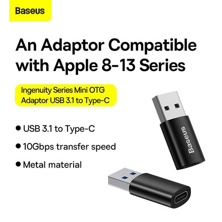 Адаптер-переходник Baseus Ingenuity Series Mini OTG Adaptor USB 3.1