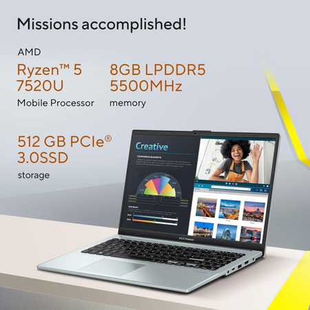 Asus Vivobook Go 15 OLED Ryzen 5-7520U/8GB/512GBSSD/15.6 FHD OLED
