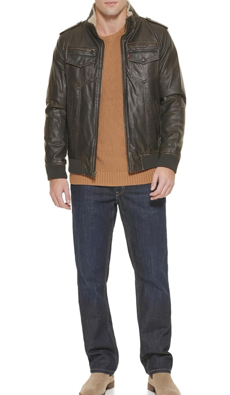 Кожаная куртка Levi\\\'s Sherpa. Size M, Size L