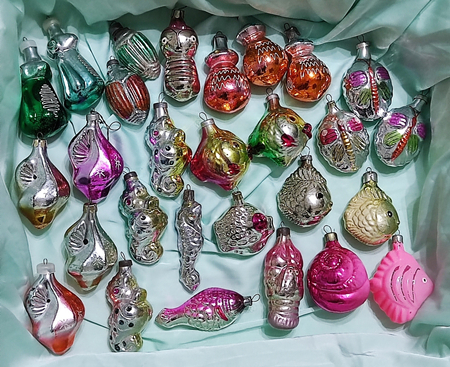Елочные игрушки стеклянные