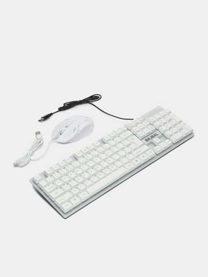 Доступный комплект игровая клавиатура и мышь T6, c LED подсветкой