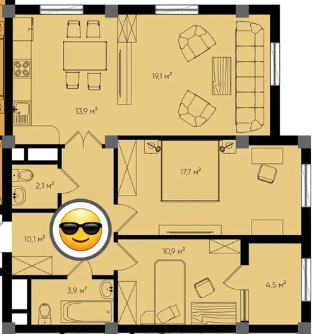 ЖК PARKENT PLAZA Махтумкули ТАПОич мост Коробка 3-комнатная 84 м2