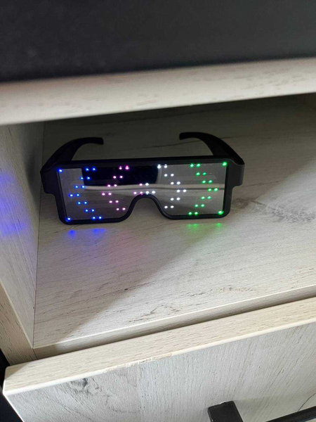 Светящие очки led с надписью , клубные очки , очки тусовочные
