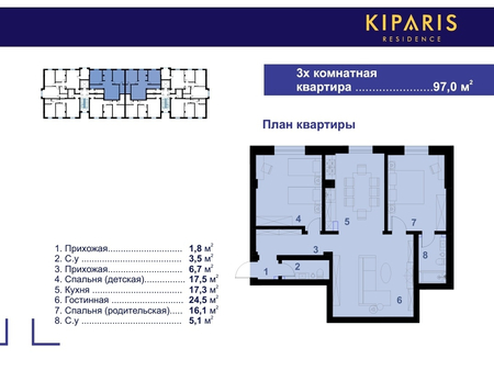 Продаётся последняя квартира на ЖК Кипарис от застройщика с готовым Кд