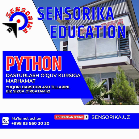 PYTHON o`quv kurslariga taklif etamiz !!!