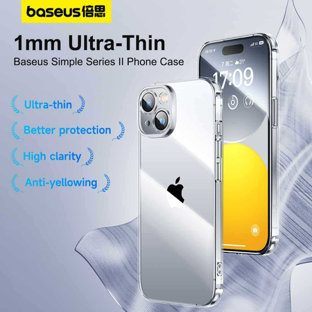 Прозрачный чехол для телефона Baseus Simple Series для iPhone 15 pro