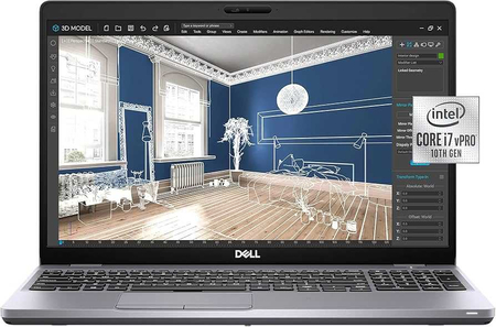 DELL Precision Intel Core i7-10610U озу8гб 256ssd Nvidio Quadro P520