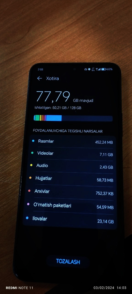 HUAWEI HONOR X8 6+2ga 128 xotira