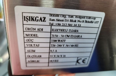 Izgara ezgara fasfood uchun uskunalarimiz bor