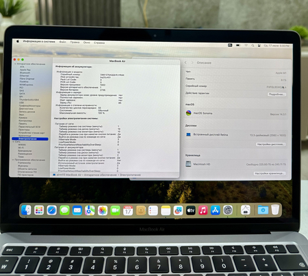 Macbook Air M1 8/256 GB 100% емкость 55 цикл