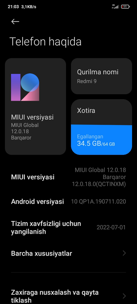 Redmi 9c 4 ga 64