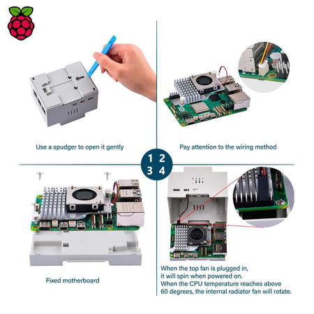 Корпус с двойным кулером для Raspberry Pi 5 - Din Rail Version