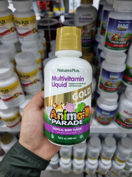 NaturesPlus Multivitamin Liquid Gold Animal Parade 480mL